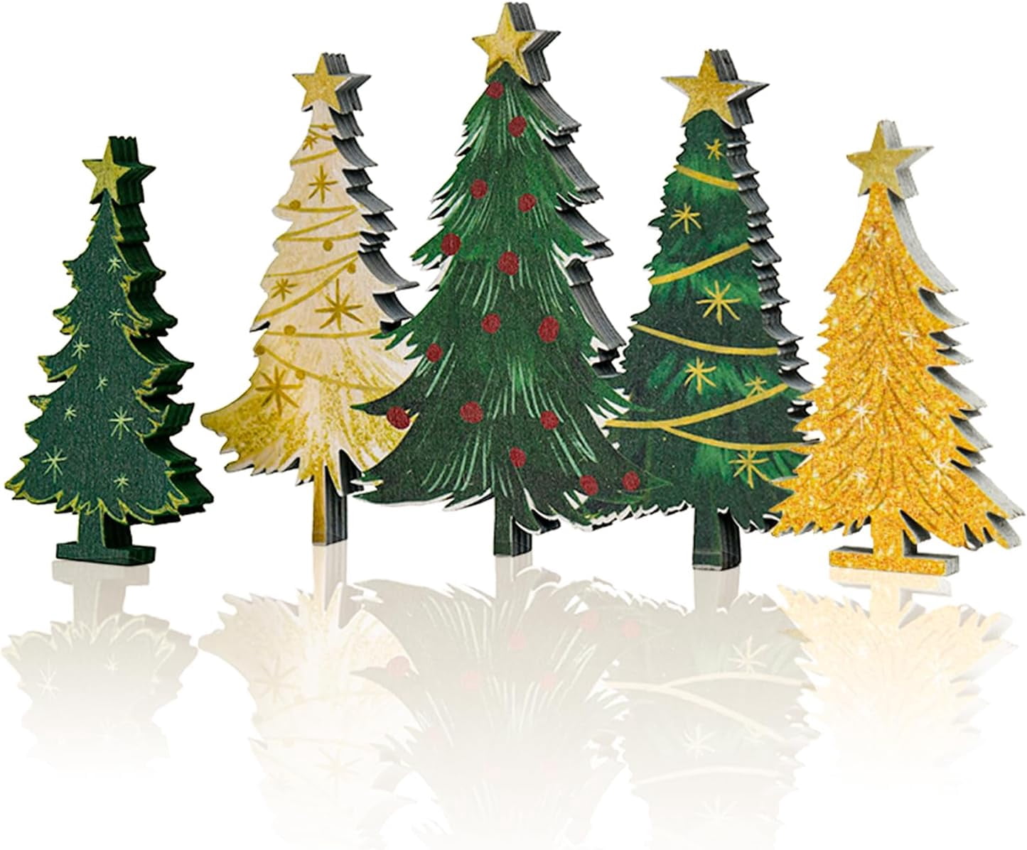 Smile 3 count Wooden Christmas Decoration Trees Signs, Rustic ...