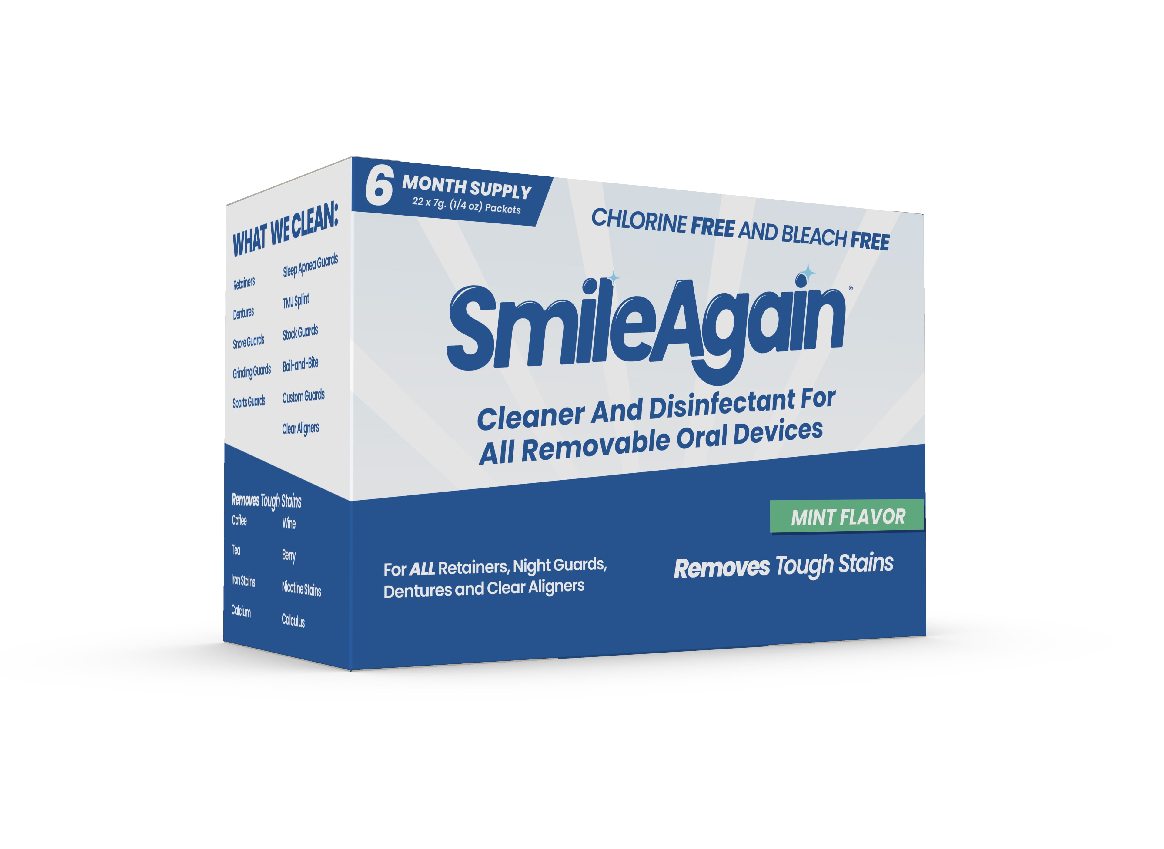 Smile Again Mint Cleaner for Dentures, Guards, Retainers, Aligners - 6 Month Supply - Walmart.com