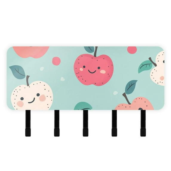 Smile Apples Key Holder for Wall Mail Holder Organizer with 5 Key Hooks ...
