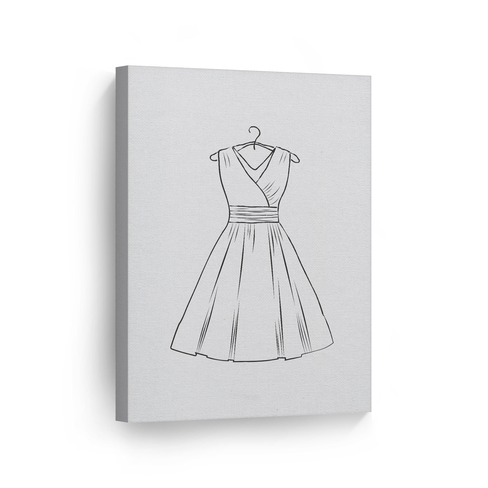 Smile Art Design Black and White Woman Dress Sketch Drawing Glam ...