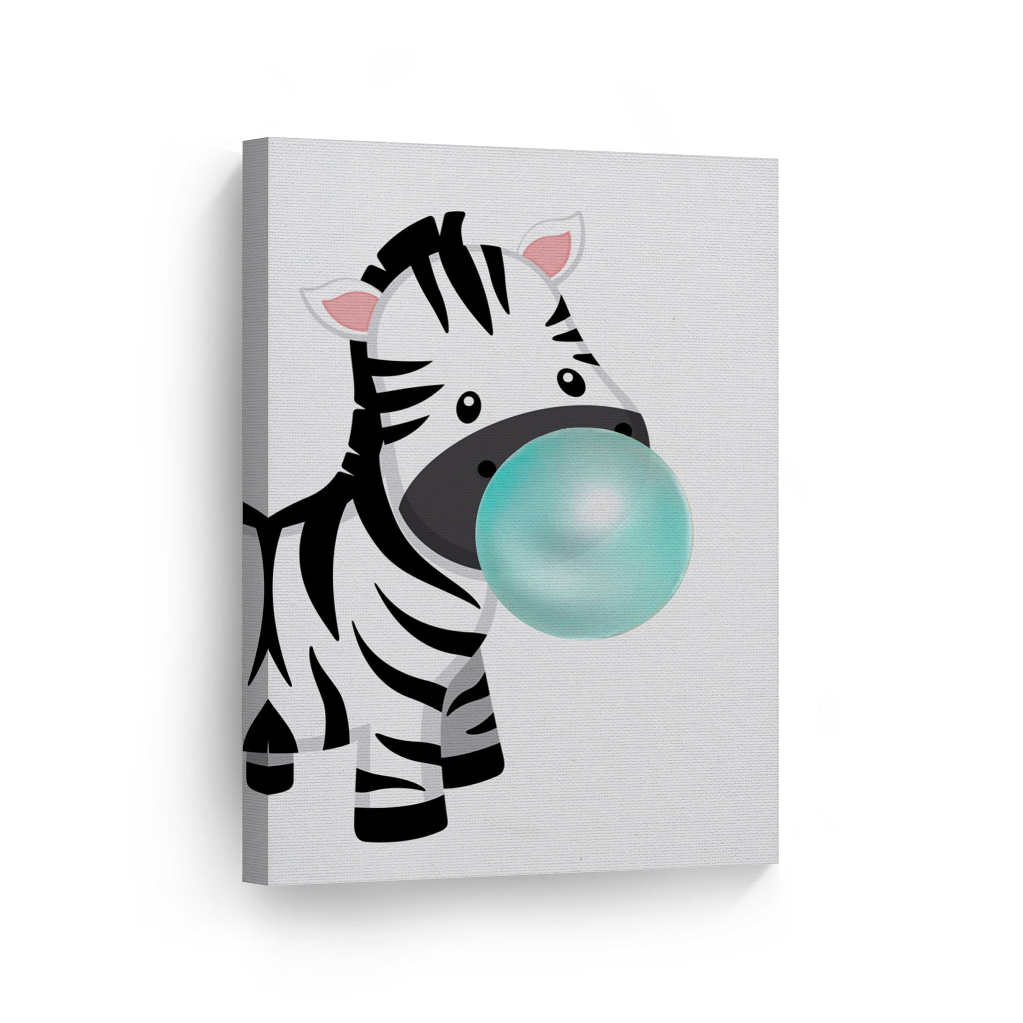 Smile Art Design Cute Zebra Animal Bubble Gum Art Teal Blue Chewing Gum ...