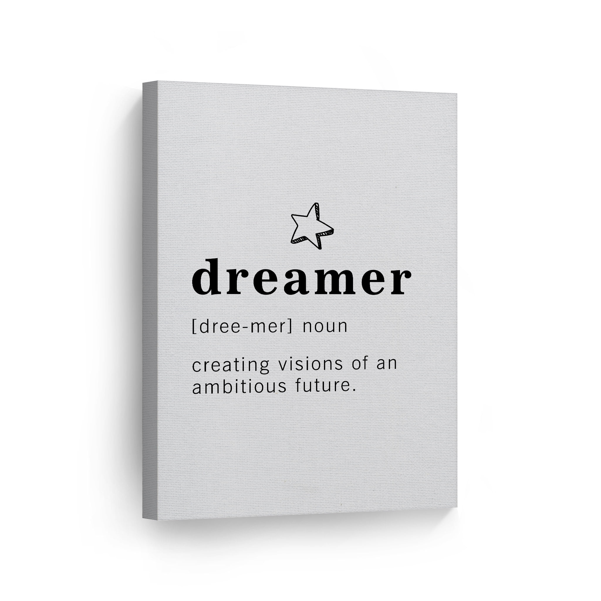 Smile Art Design Funny Noun Dictionary Definition of Dreamer Canvas ...