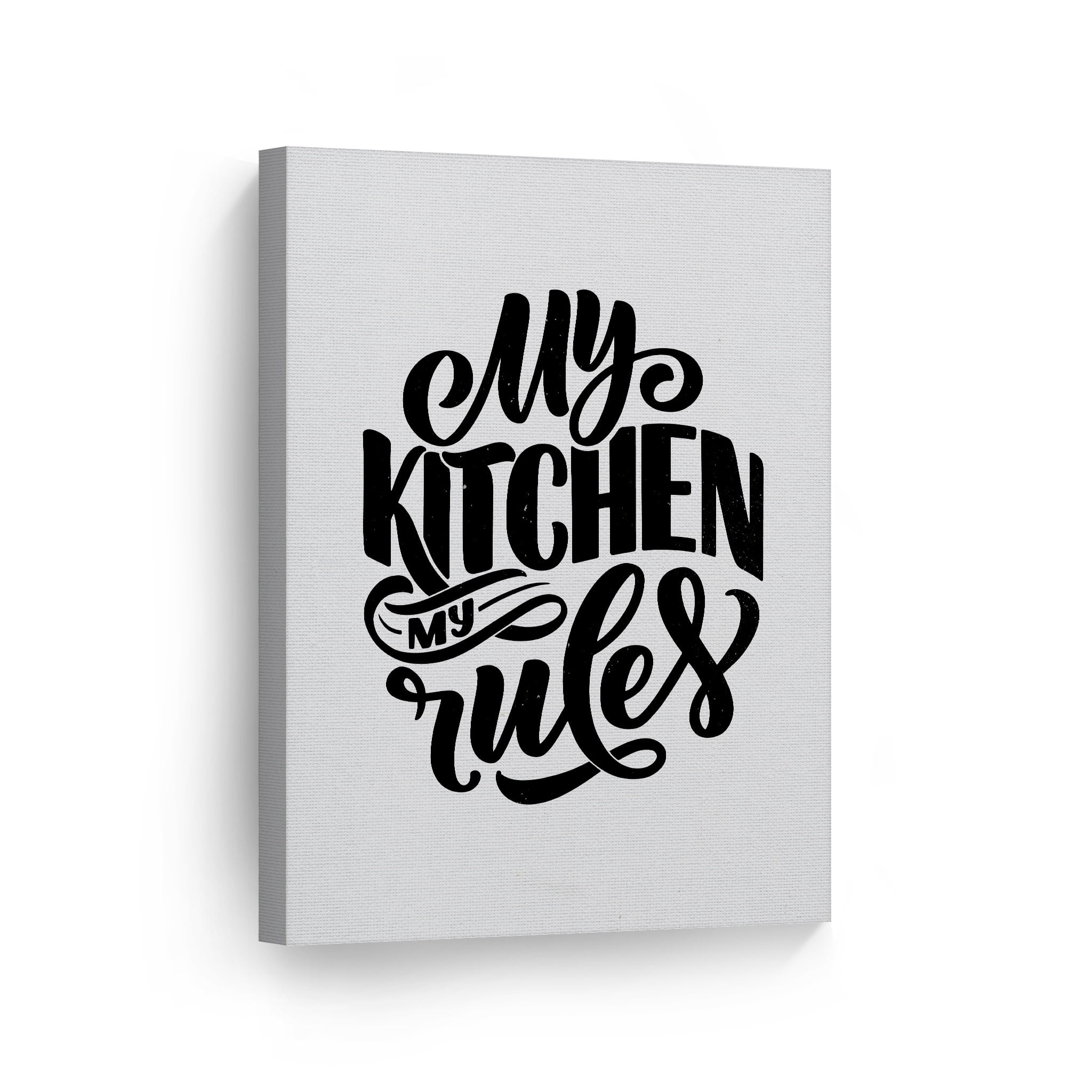 Smile Art Design My Kitchen My Rules Quote Kitchen Canvas Wall Art ...