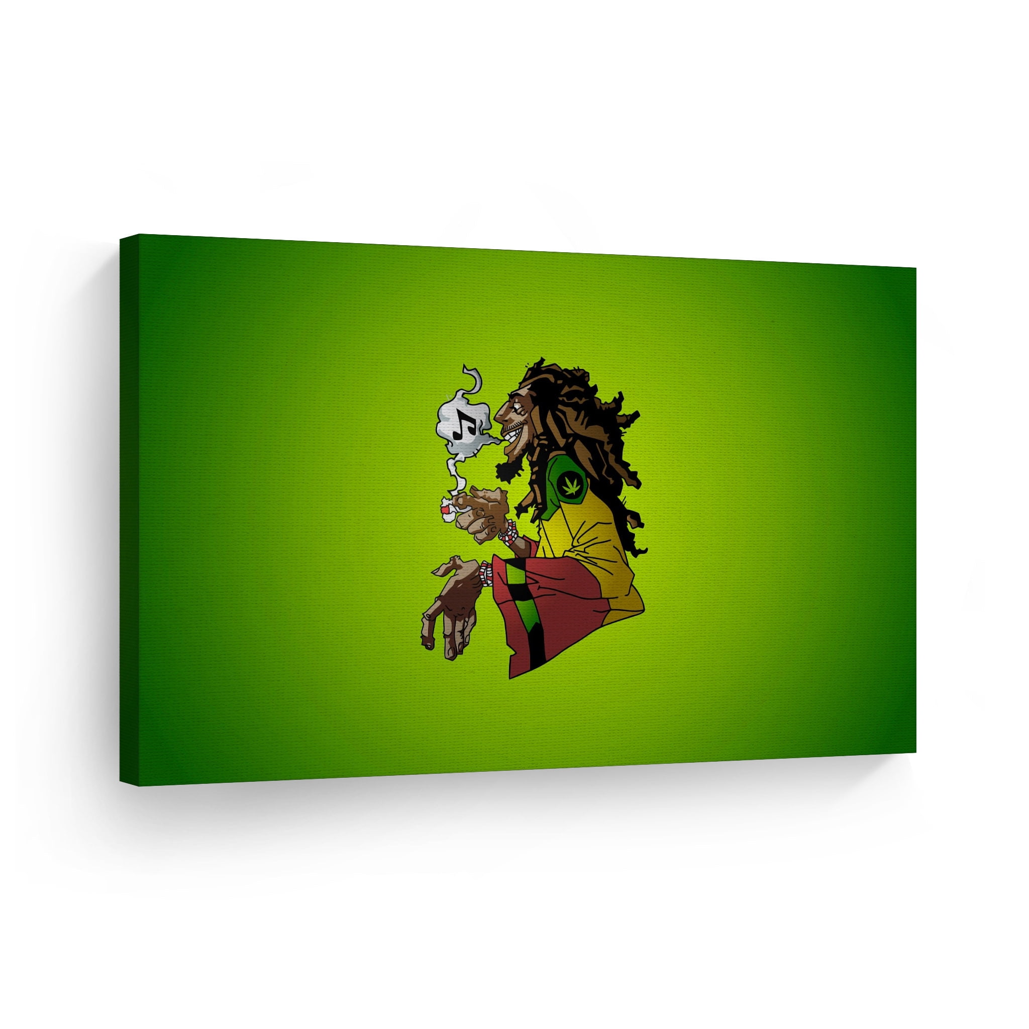 Smile Art Design Smoke Wall Art Canvas Print Bob Marley Rhasta Man ...