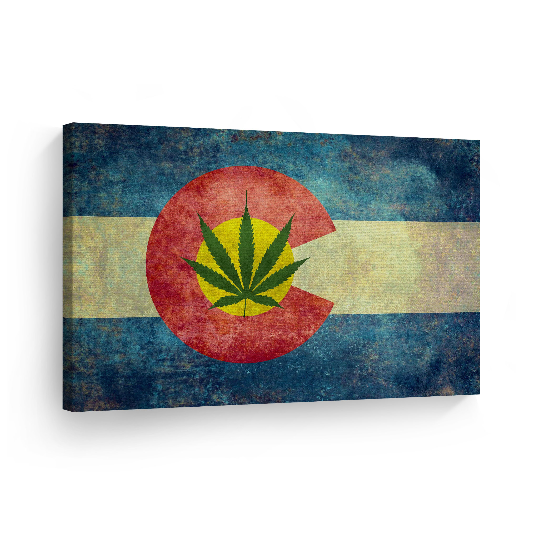 Smile Art Design Smoke Wall Art Canvas Print Colorado Weed Flag ...