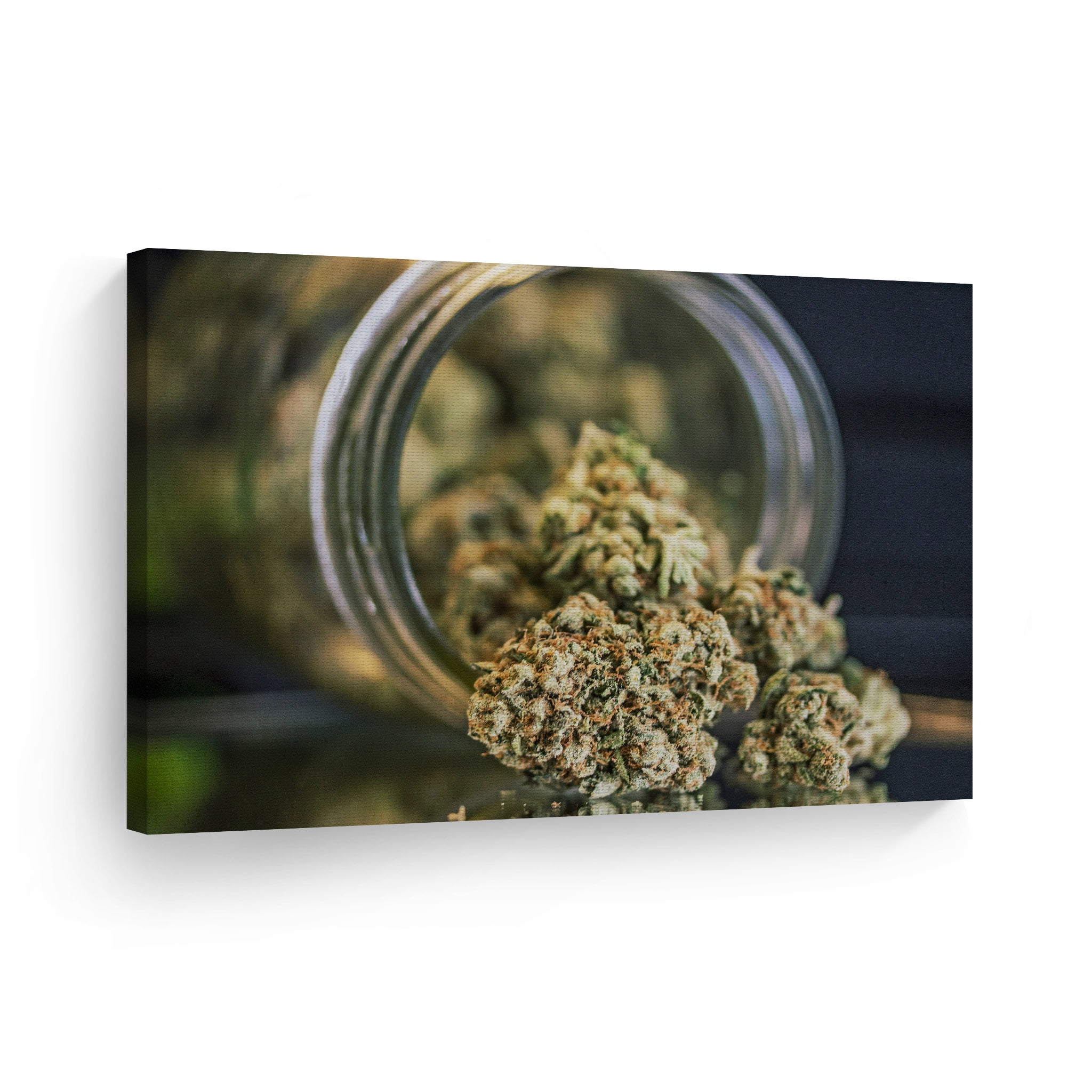 Smile Art Design Smoke Wall Art Canvas Print Marijuana Buds at Jar Get ...