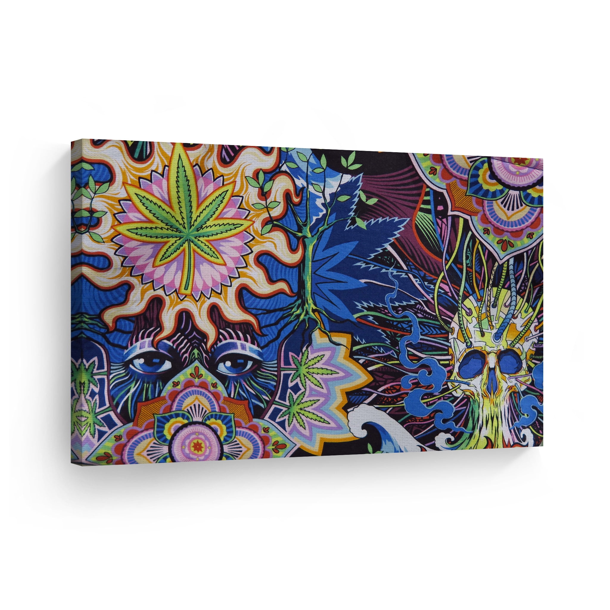 Smile Art Design Smoke Wall Art Canvas Print Marijuana Psychedelic Art ...