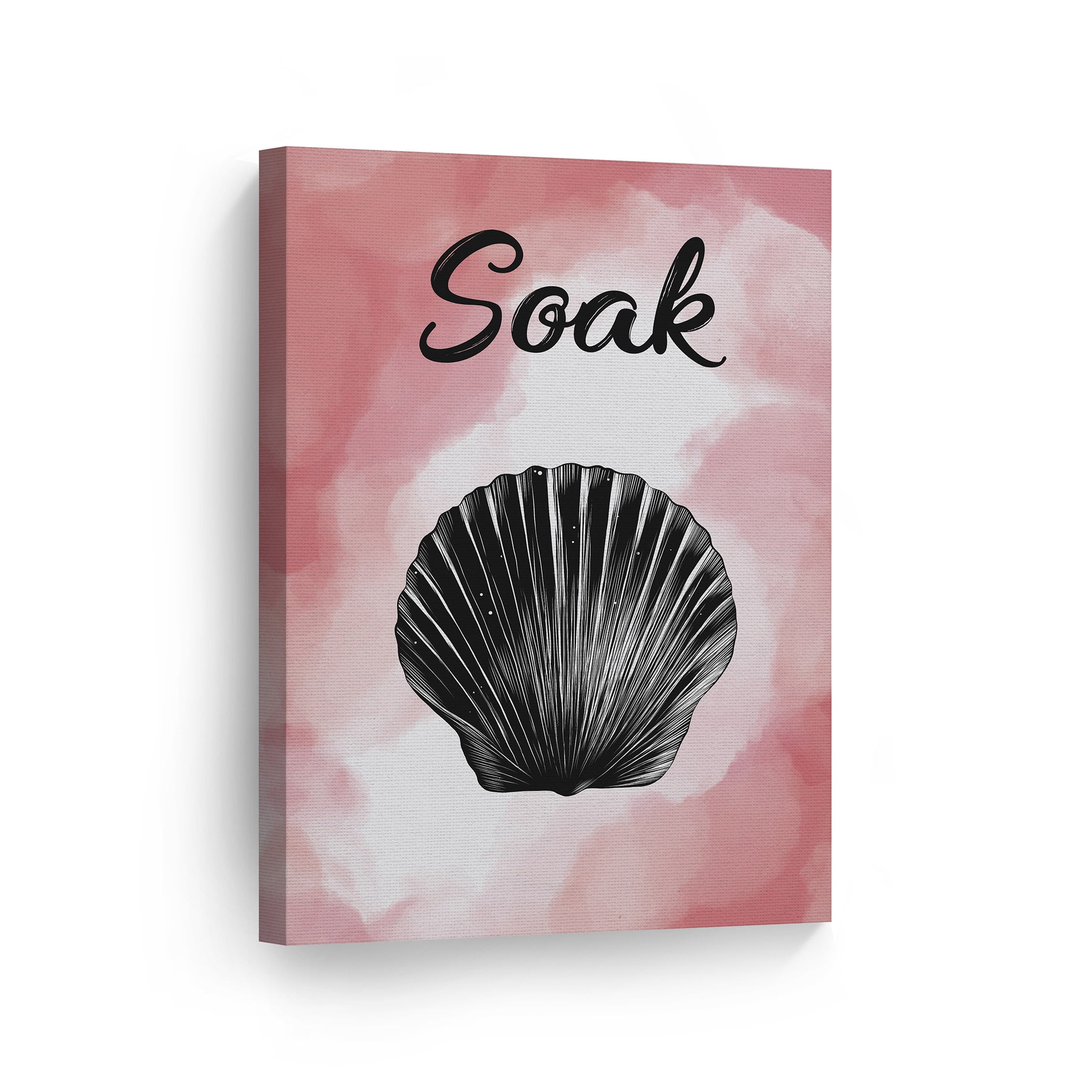 Smile Art Design Soak Typography Pink Bathroom Decor CANVAS PRINT Shell ...