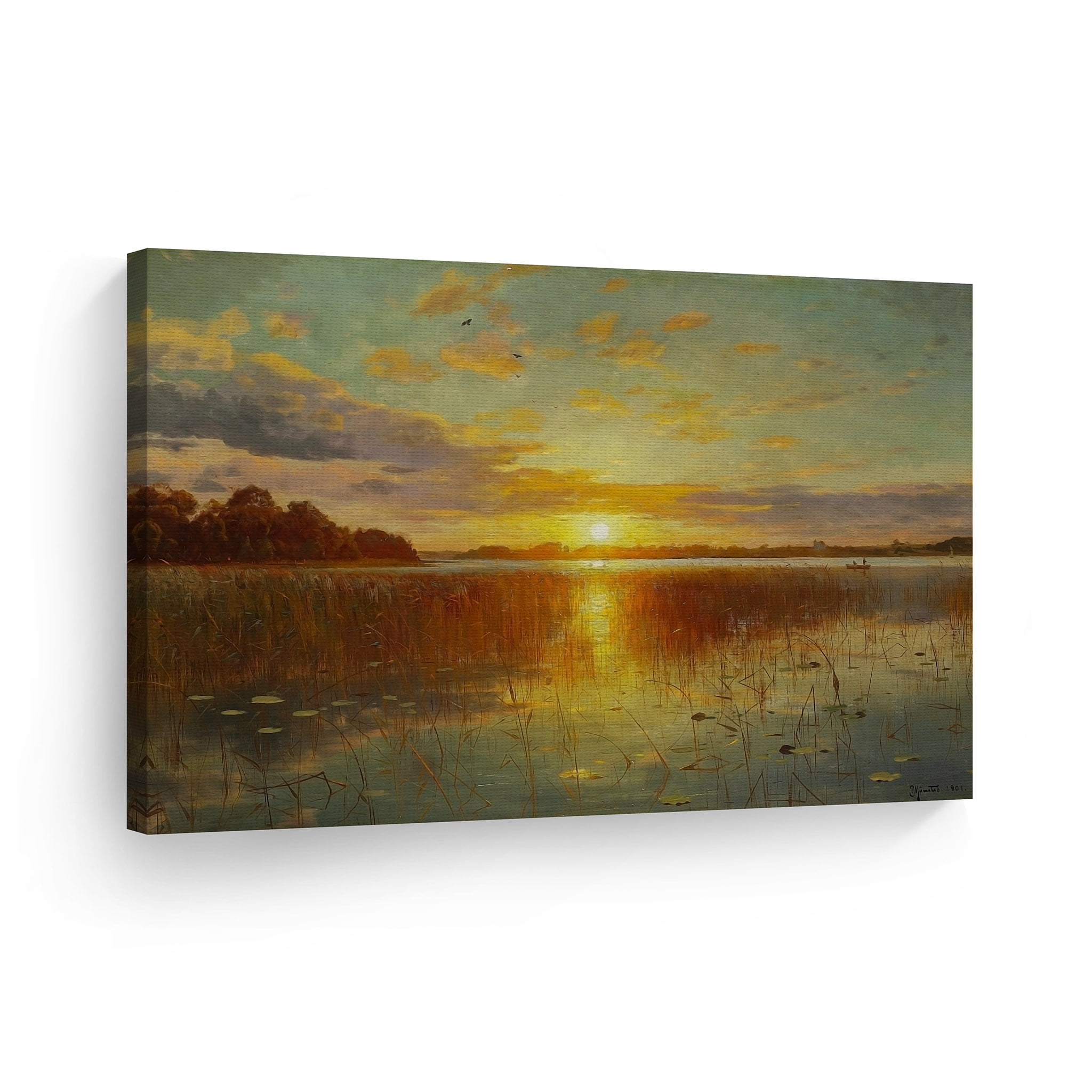 Smile Art Design Sunset Over a Danish Fiord Peder Mork Monsted Canvas ...