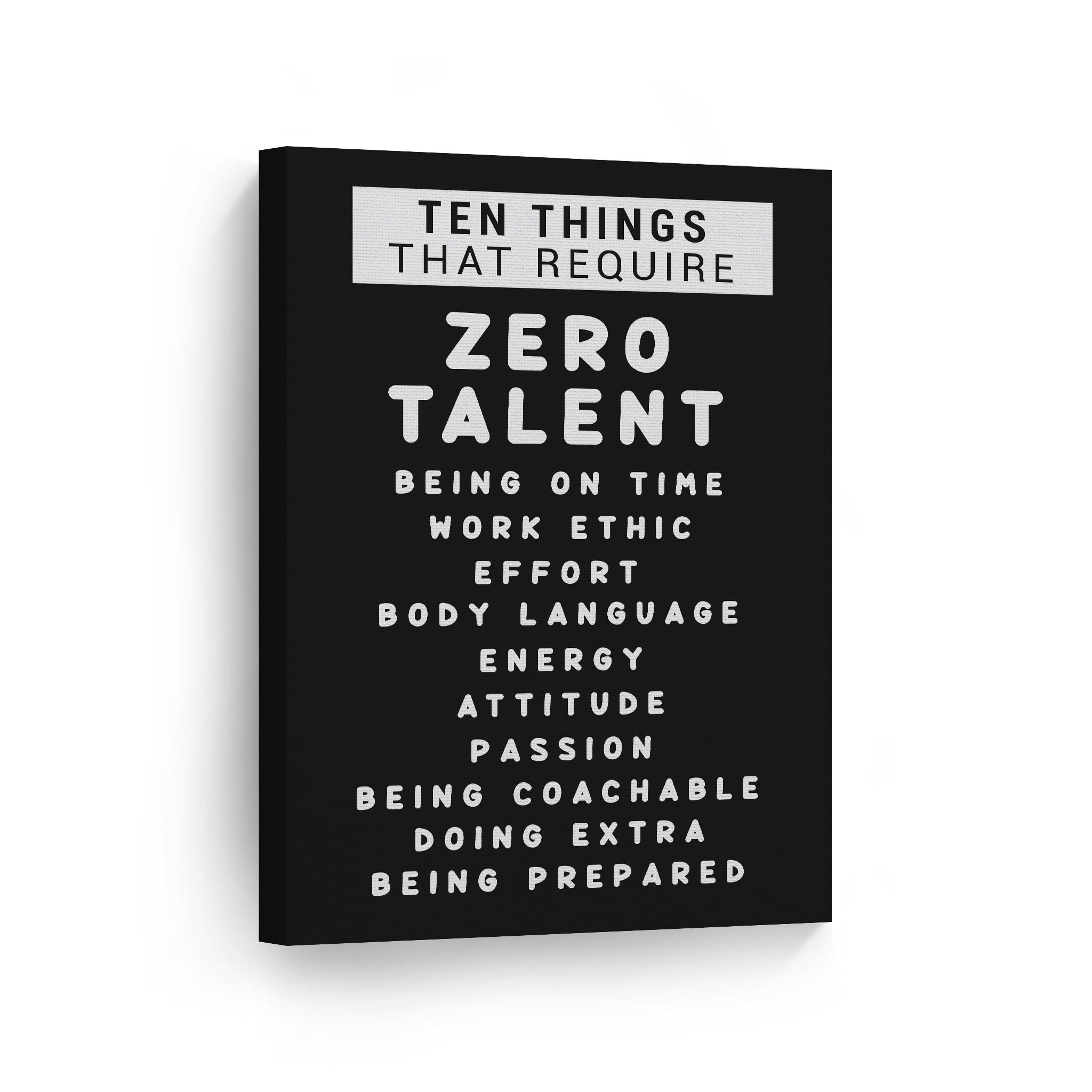 Smile Art Design Ten Things that Require Zero Talent Inspiring Quote Motivational Canvas Wall ...