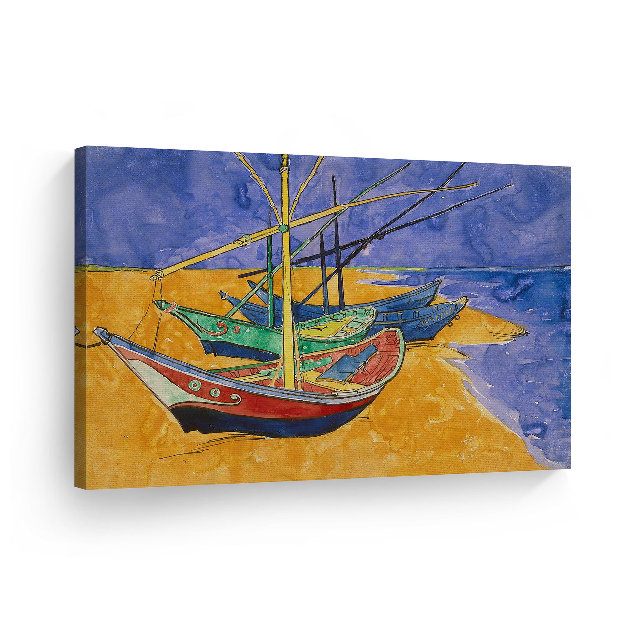 Smile Art Design Vincent Van Gogh Fishing Boats on the Beach at Saintes ...