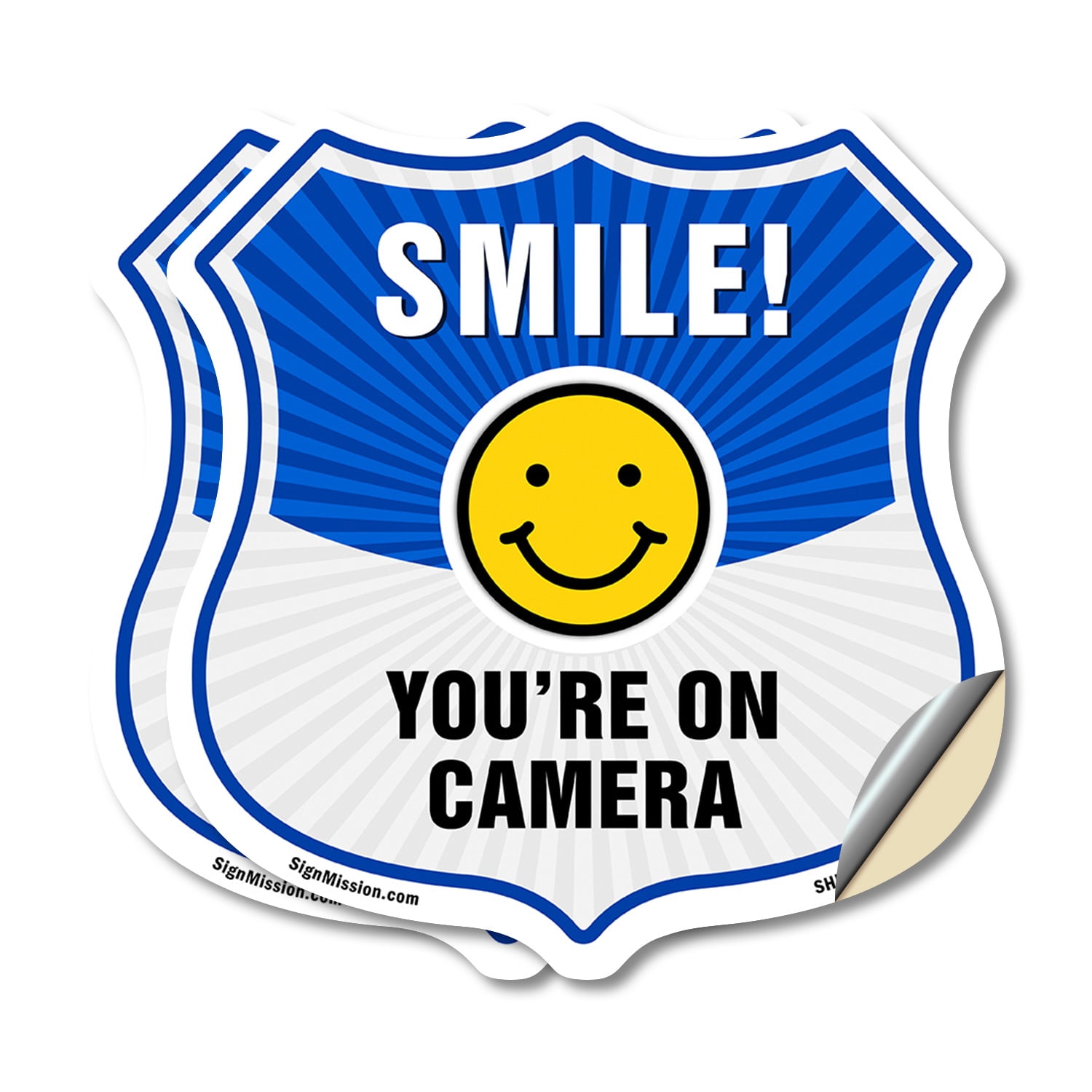 Smile You're On Camera Shield Sign Smile You're On Camera (2 Pack) 18 ...
