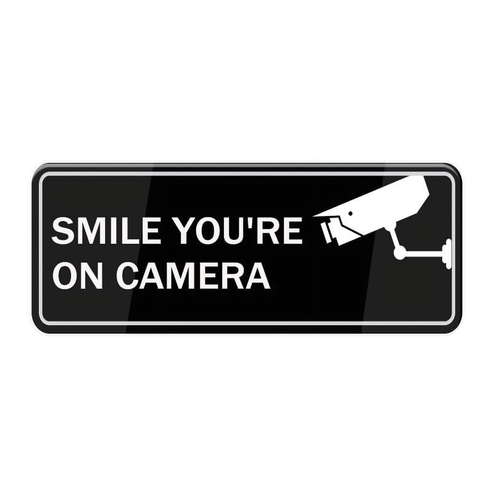 Smile You'Re On Camera Sign Stickers, 10X3 Inch Acrylic Plaque With ...