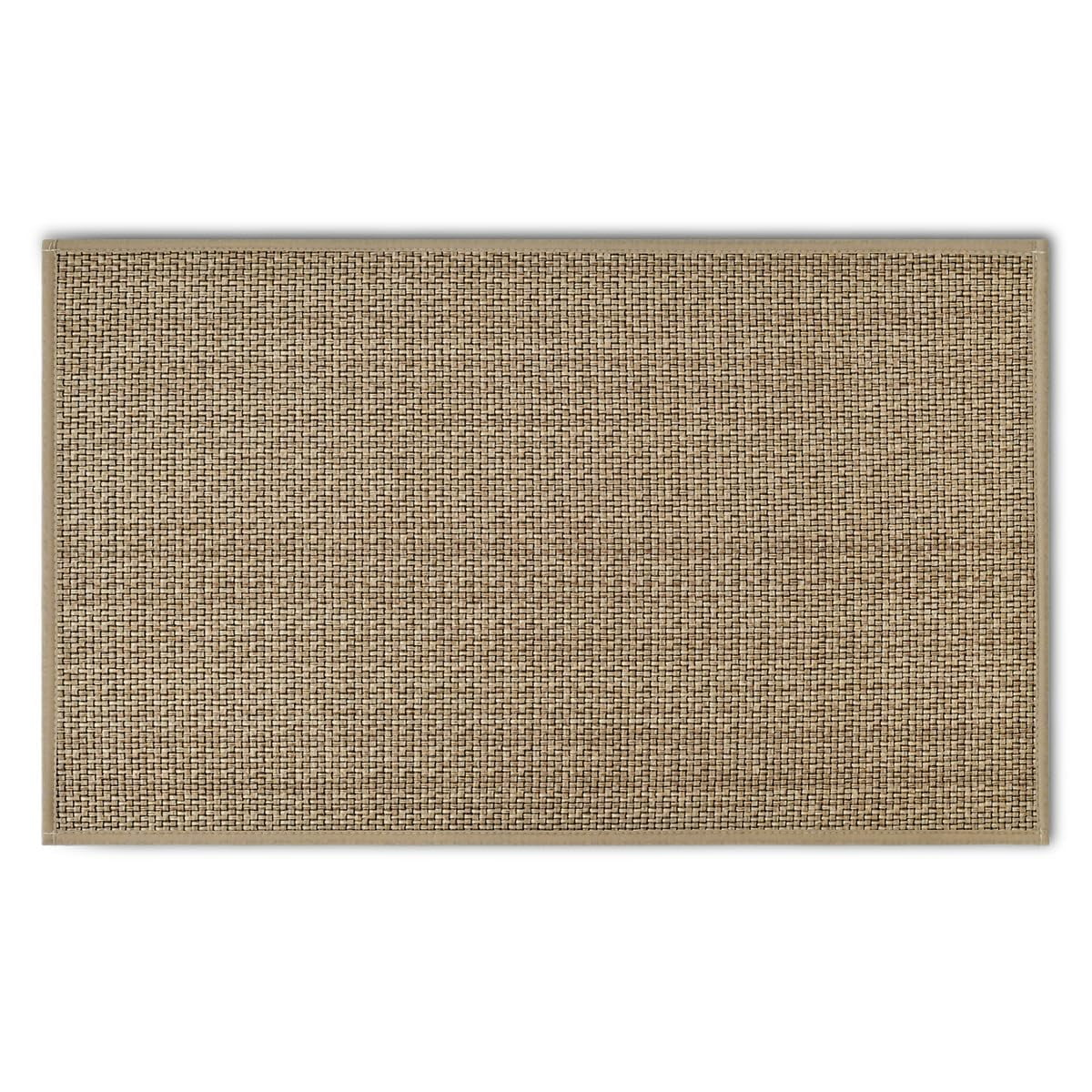Sm:)e Chenille Rug Woven Door Mat Rubber Backed 17x29 Inch, Linen, Soft ...