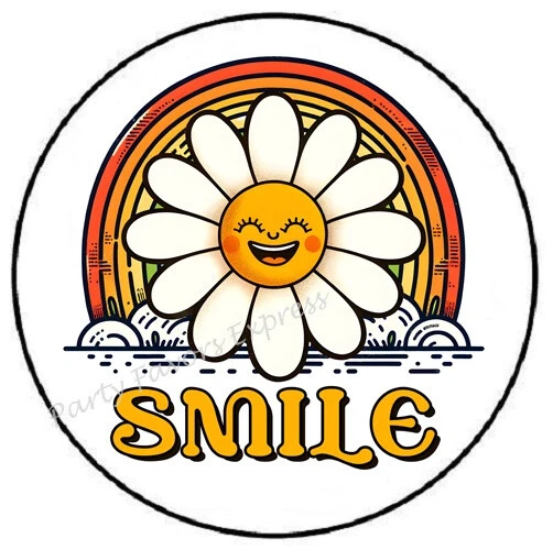 Smile Daisy Rainbow Stickers Party Favors Phone Decal Water Bottle ...