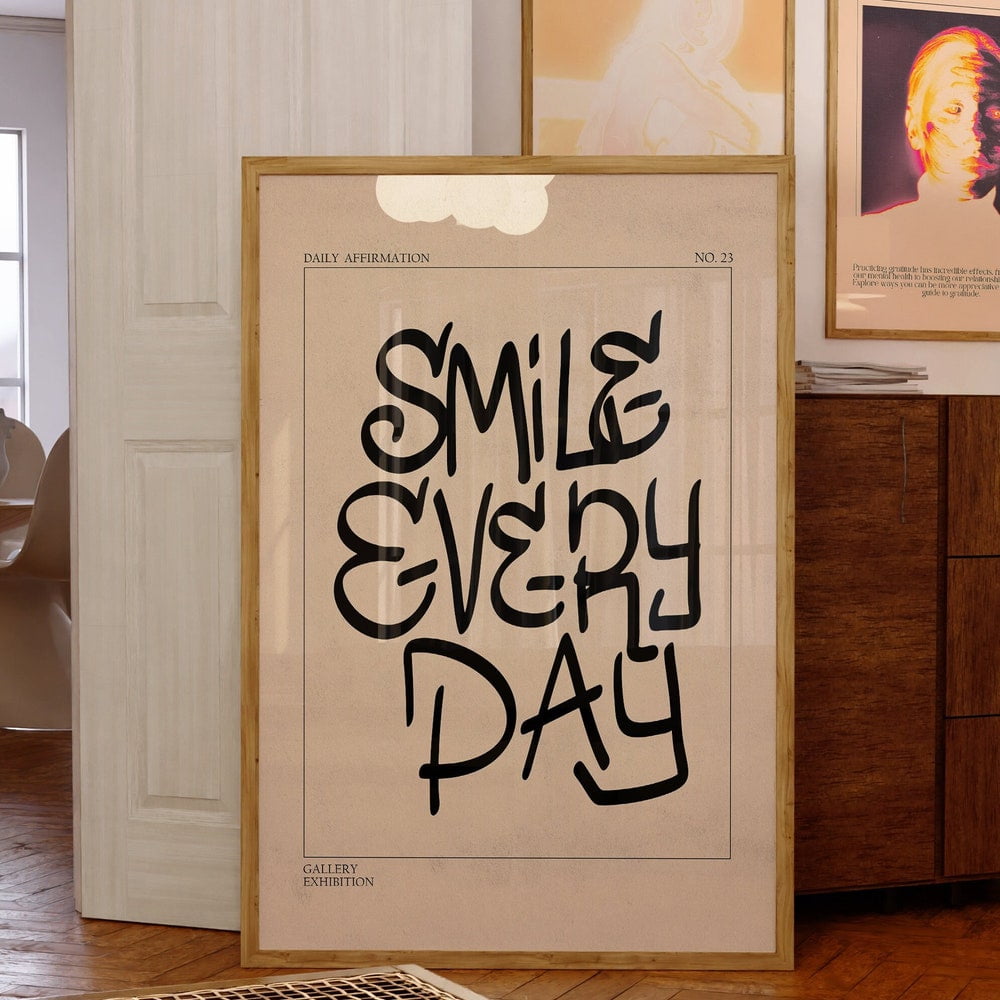 Smile Everyday, Printable Art, Self Affirmation Poster, Aura Poster ...