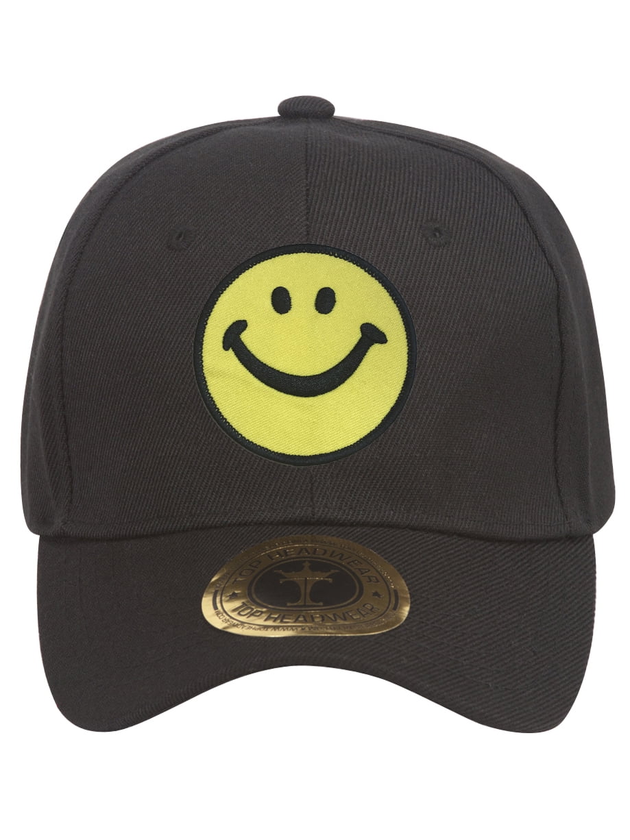 Gravity Trading Smile Face Black Adjustable Baseball Cap, Sport ...