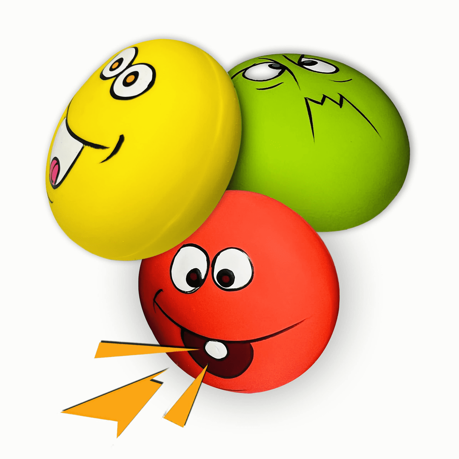 Smile Face Dog Squeaky Toys Soft Latex Squeak Balls for Puppy Small Pet ...