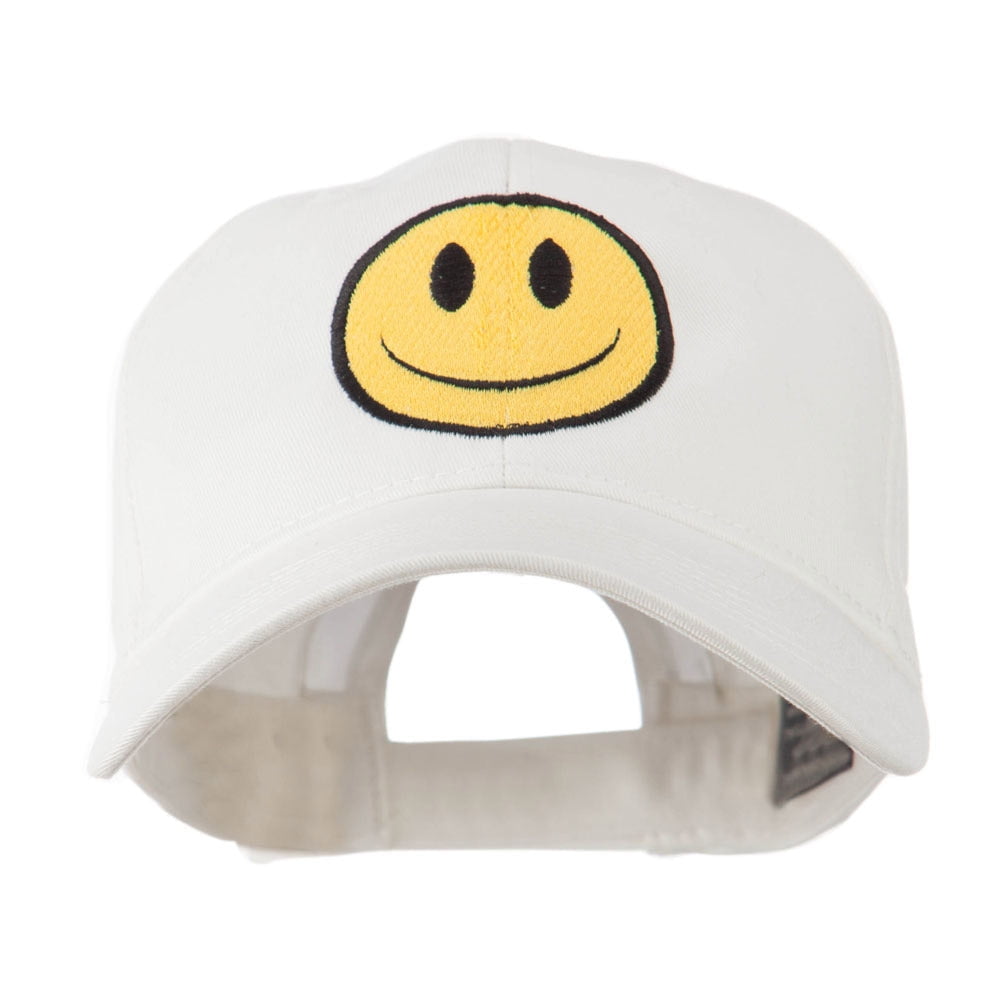 Smile Face Embroidered Cap - White OSFM - Walmart.com