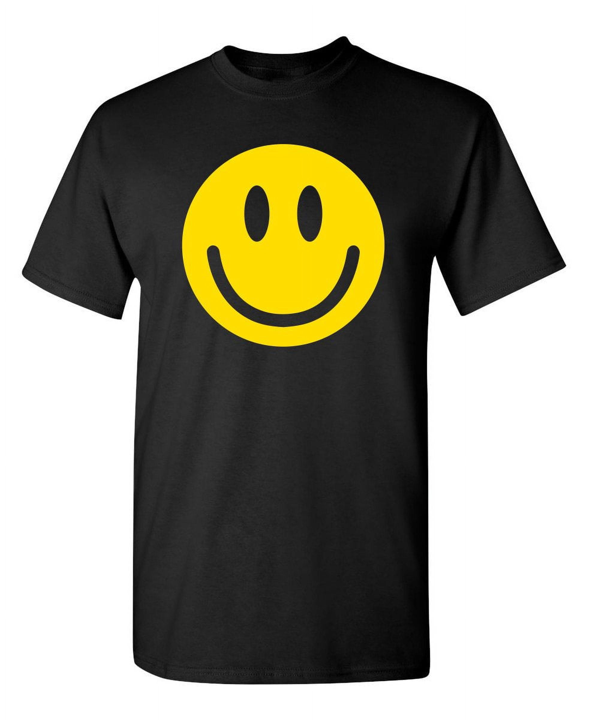 Smile Face Emoticons Novelty Graphic Sarcastic Happy Face Humor Funny T ...