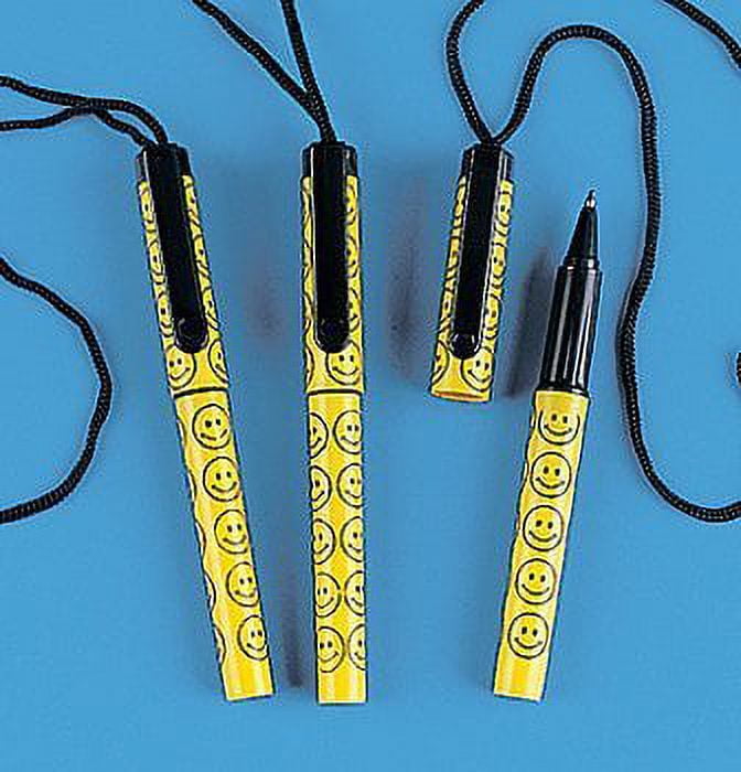 Smile Face Pens On A Rope - Office Fun & Office Stationery - Walmart.com