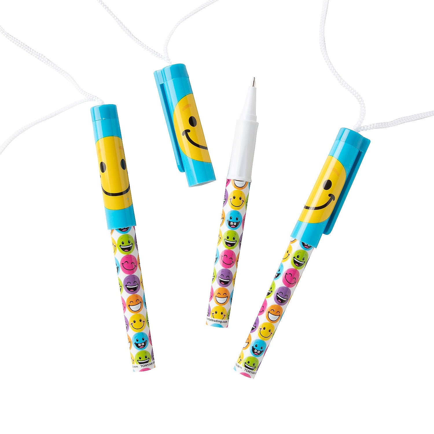 Smile Face Pens on a Rope - 12 Pieces - Walmart.com