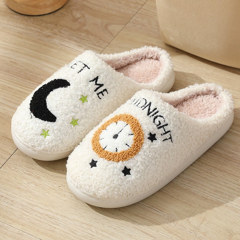 Smile Face Slippers Preppy Face Slippers Bedroom Slippers Cute Slip-On ...