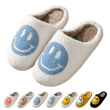 Indoor & Outdoor Smiley Face Slippers-Unisex, Green, Slip Resistant ...