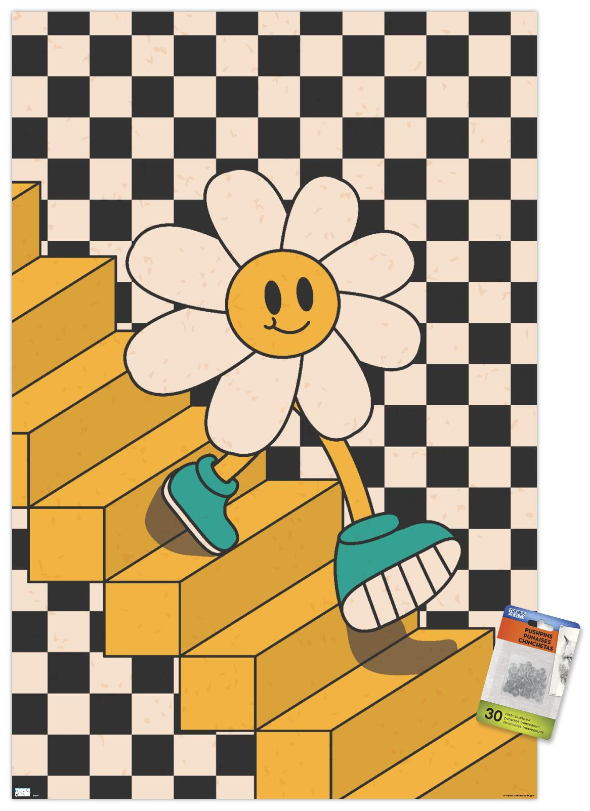 Smile Face - Stairs Wall Poster with Push Pins, 22.375" x 34" - Walmart.com