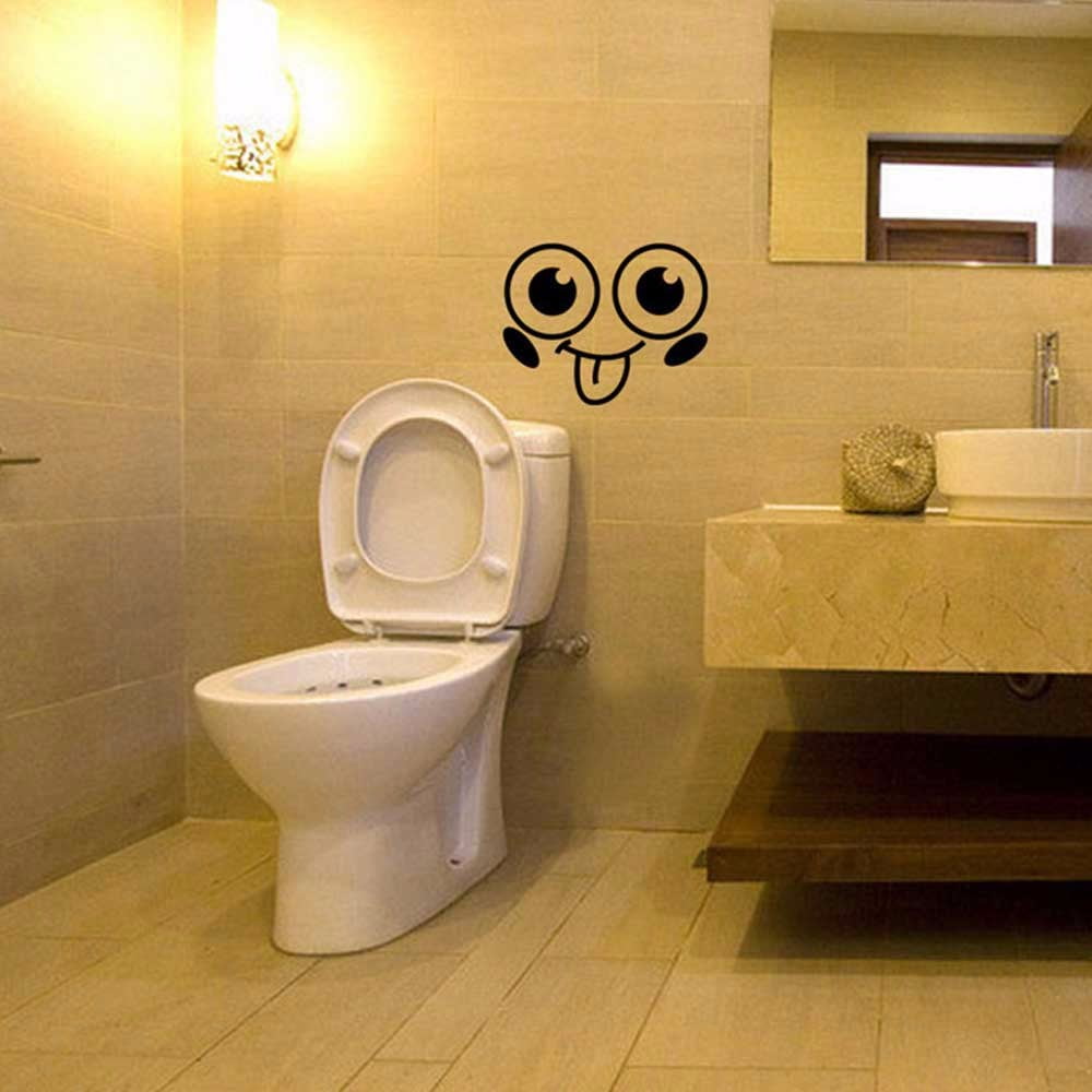 Smile Face Toilet Stickers DIY Personalized Furniture Decoration ...