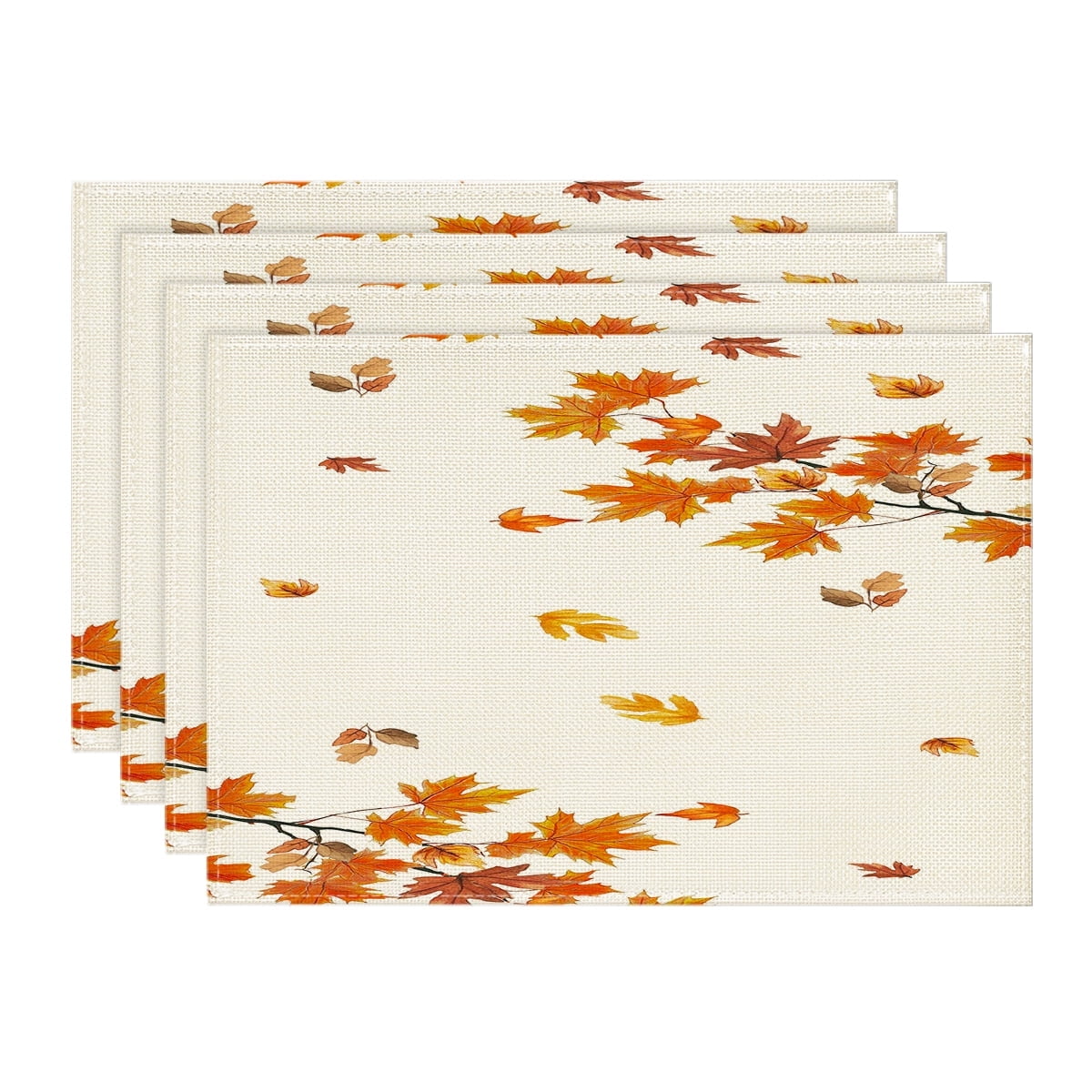 Sm:)e Harvest Decor Placemats, 12x18 Inch, Set of 4, Maple Leaf ...