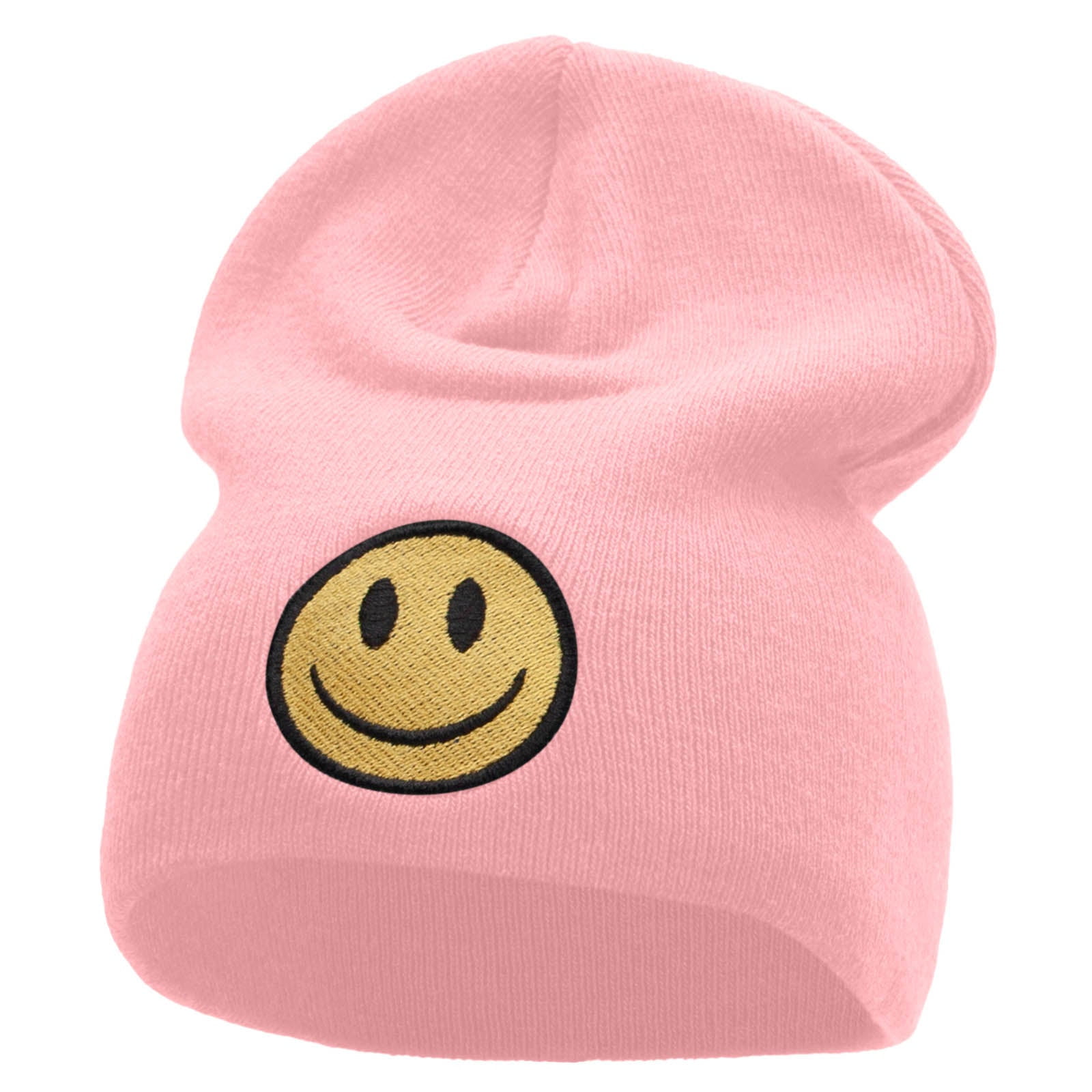 Smile Full Face Logo Embroidered Short Beanie - Pink OSFM - Walmart.com