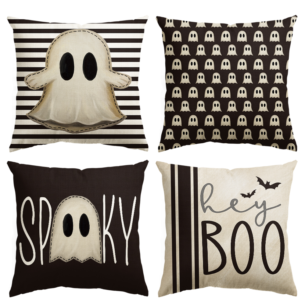 Halloween Pillow Cover 12x20 Inch Evil Ghost Spooky Halloween Lumbar ...