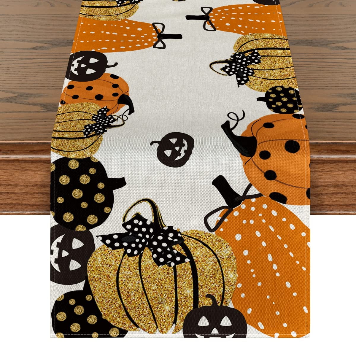 Smile Halloween Fall Decor: Jack-O-Lantern Pumpkin Table Runner, 13 x ...