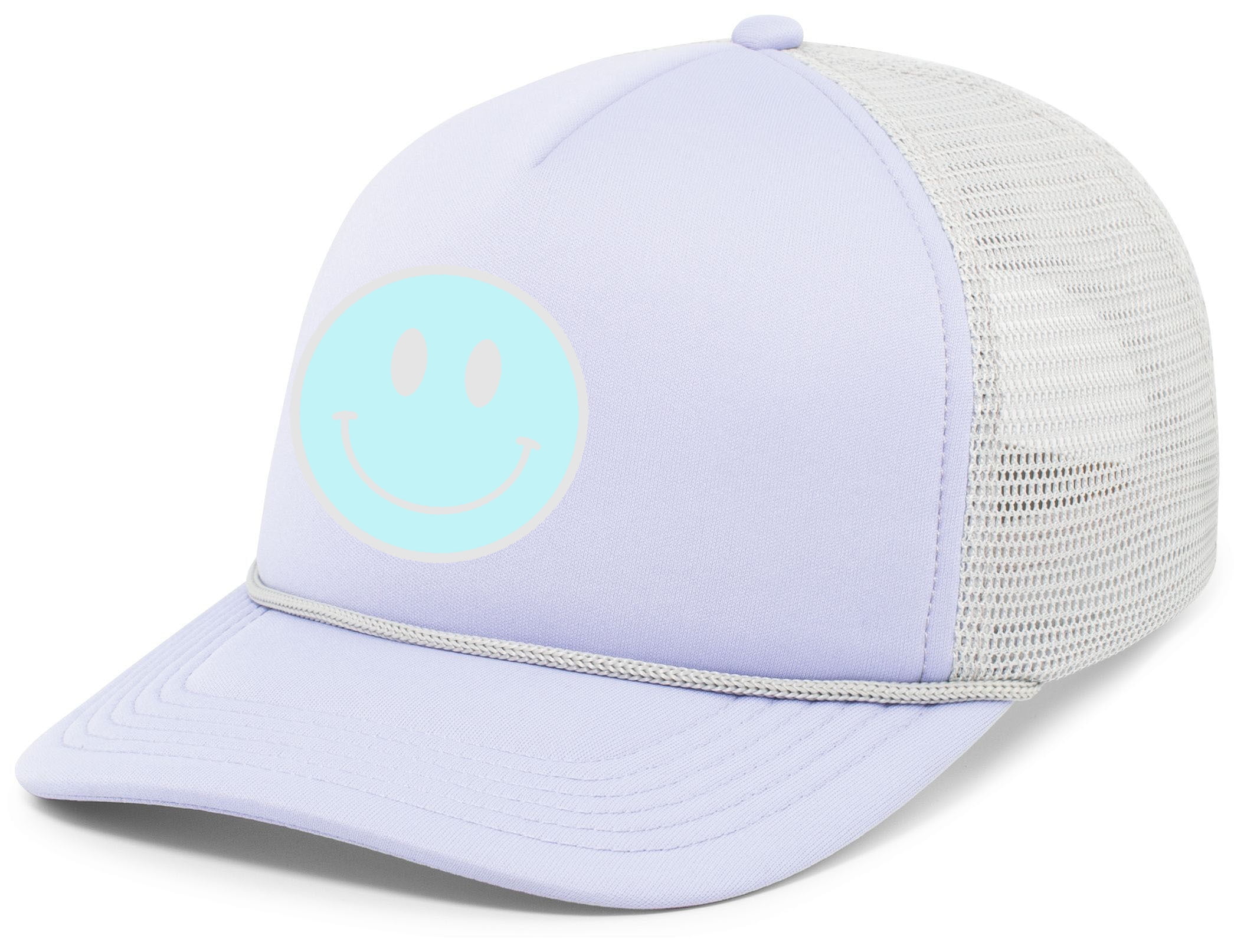 Smile Happy Face Embroidered Foam Front Trucker Rope Hat Mesh Back ...