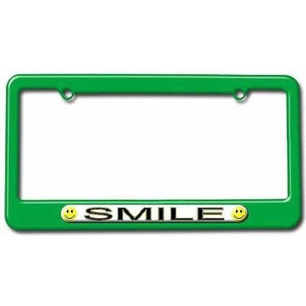 Smile, Happy Face, Funny License Plate Tag Frame, Multiple Colors ...