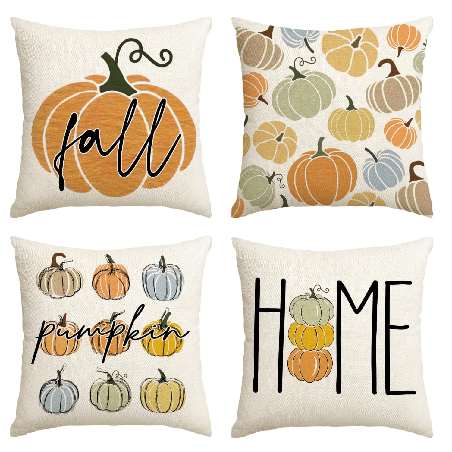 Smile Home Harvest Fall Decorative Pumpkin Pillow Covers, Cute Sofa ...