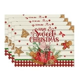 Sm:)e Christmas Placemats, Gingerbread, Set of 4, 12x18 Inch, Polyester ...