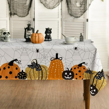 Halloween Haunted Farmhouse Flannel Backed Vinyl Tablecloth: Jack O ...