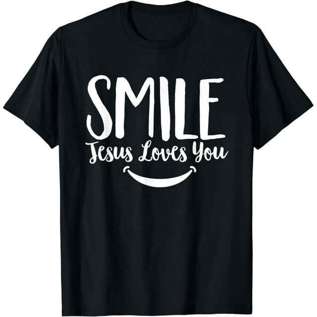 Smile Jesus Loves You Christian Faith Religion Religious T Shirt
