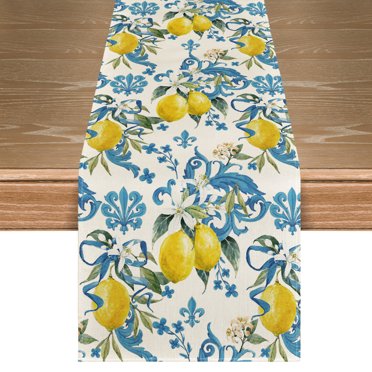 Summer Lemon Table Runner, Seasonal Spring Summer Fruit Kitchen Dining ...