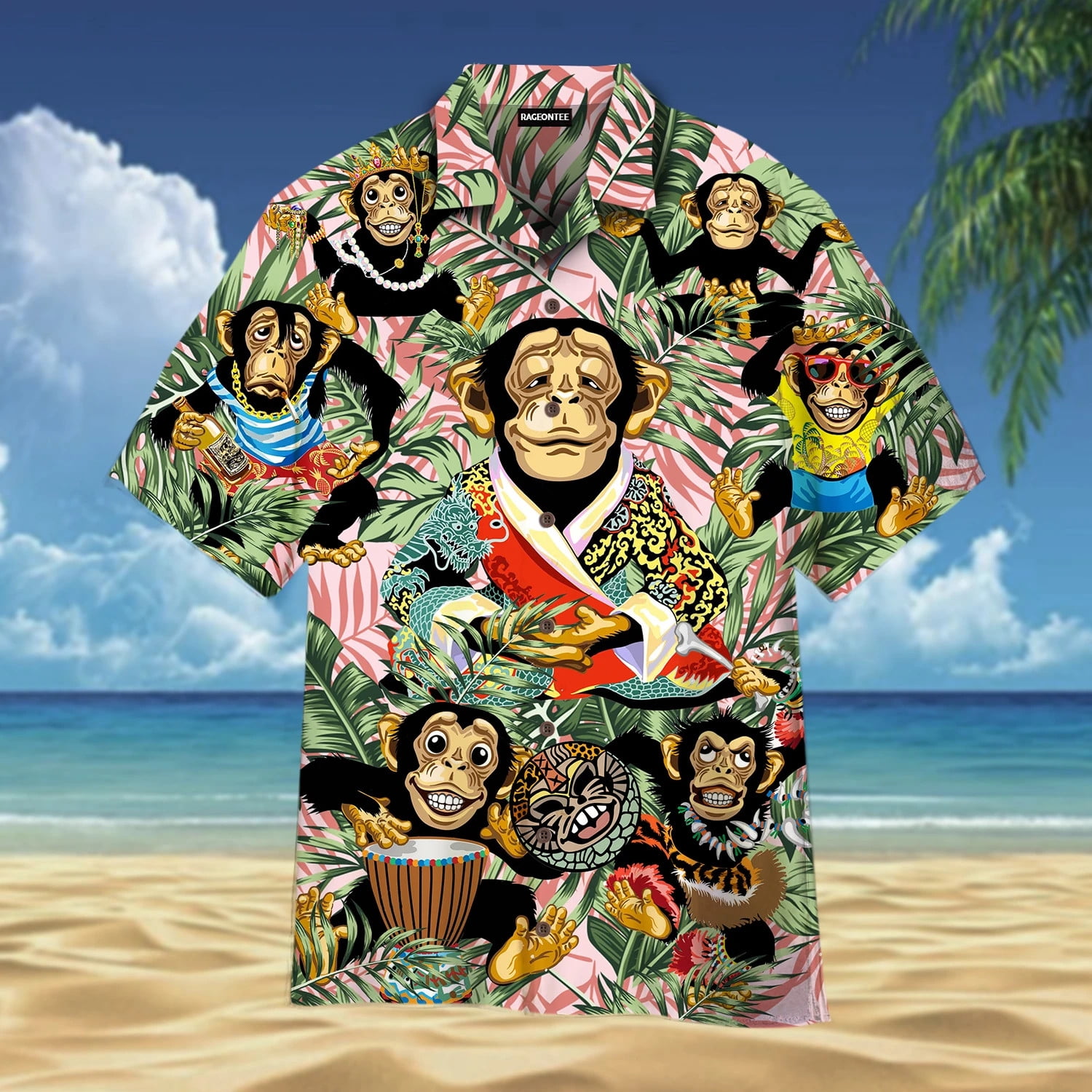 Smile Like A Monkey Hawaiian Shirt - Walmart.com