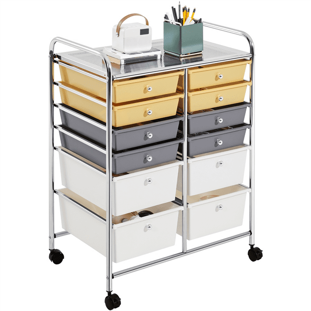 Free Shipping! Alden Design 12 Drawers Rolling Storage Bin with Metal ...
