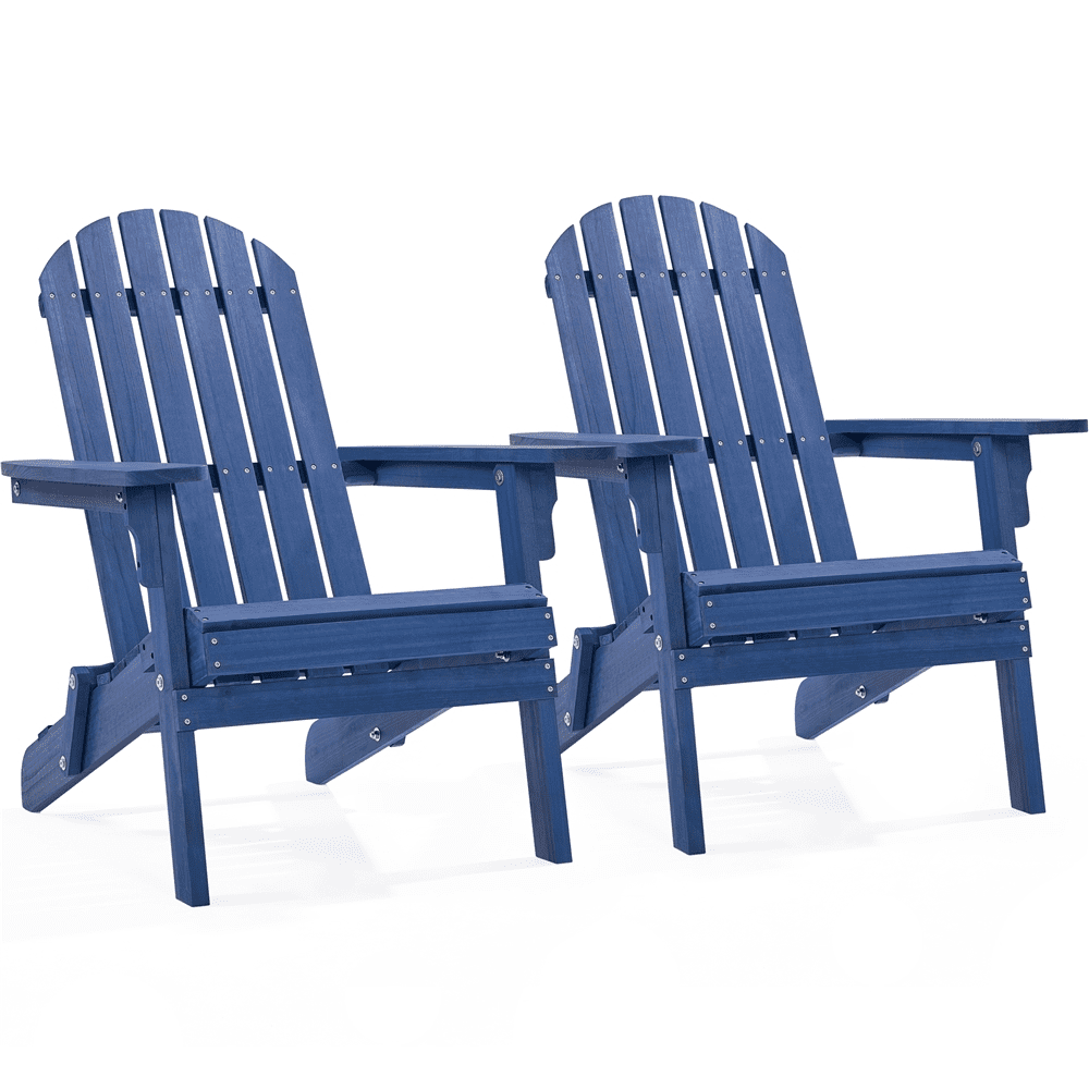 Smile Mart Fir, Metal Adirondack Chairs Set of 2, Blue - Walmart.com