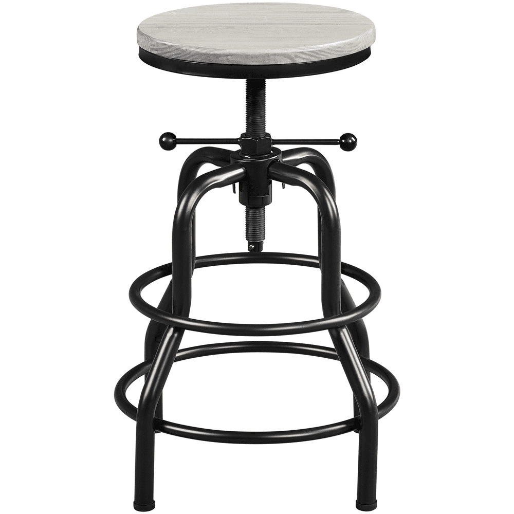 Alden Design Industrial Swivel Counter Height Bar Stool Round Wood Seat for Kitchen Gray Walmart