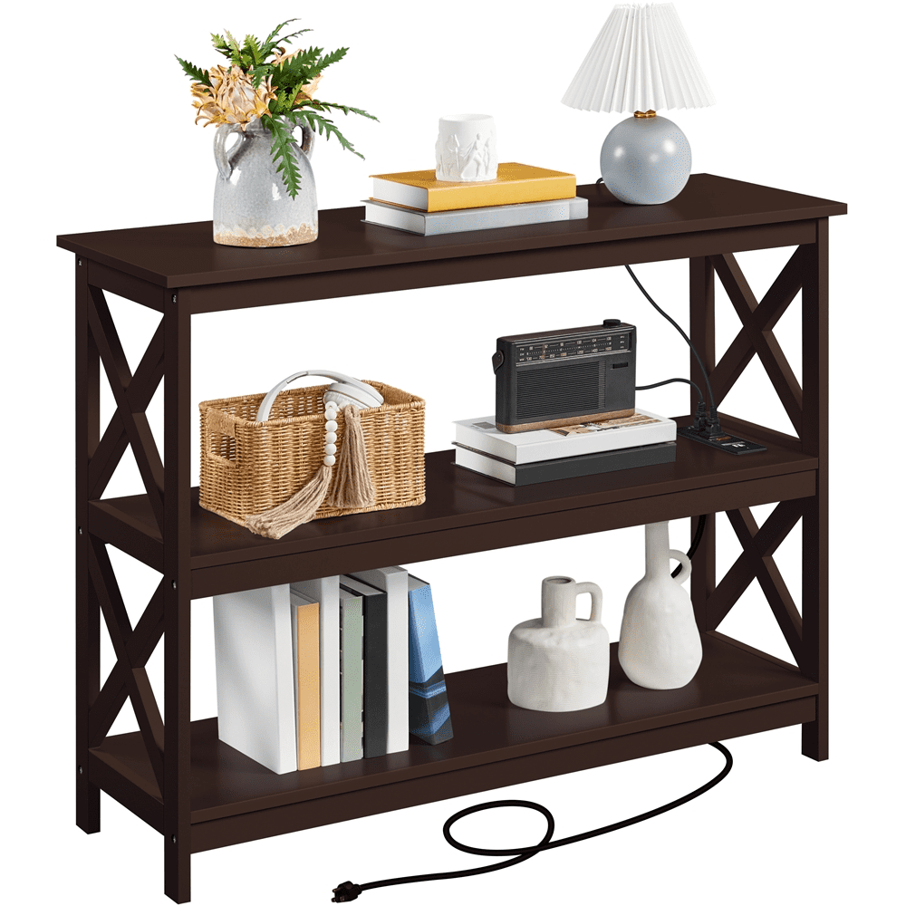 Free Shipping! Alden Design Modern 3-Tier Wooden Console Table with ...