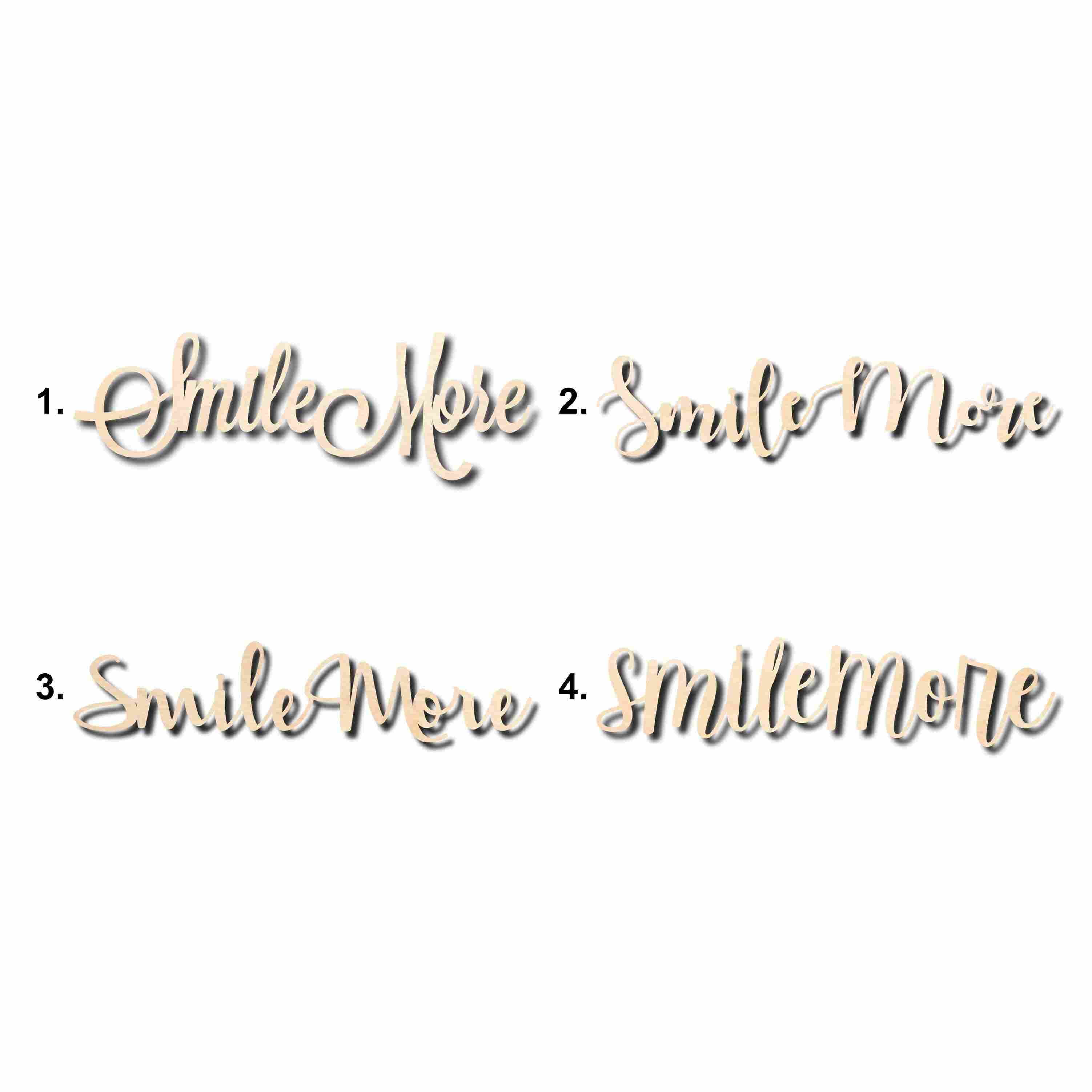 Smile More Sign Unfinished Wood Cutout Home Decor DIY Option 1- 18 ...