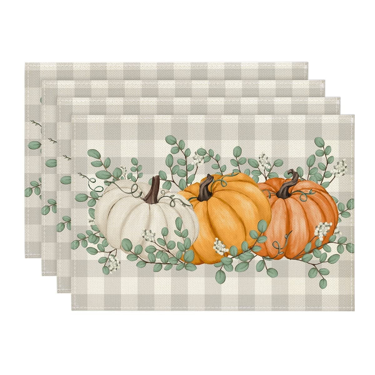Smile Orange Pumpkins Eucalyptus Leaves Fall Thanksgiving Table ...