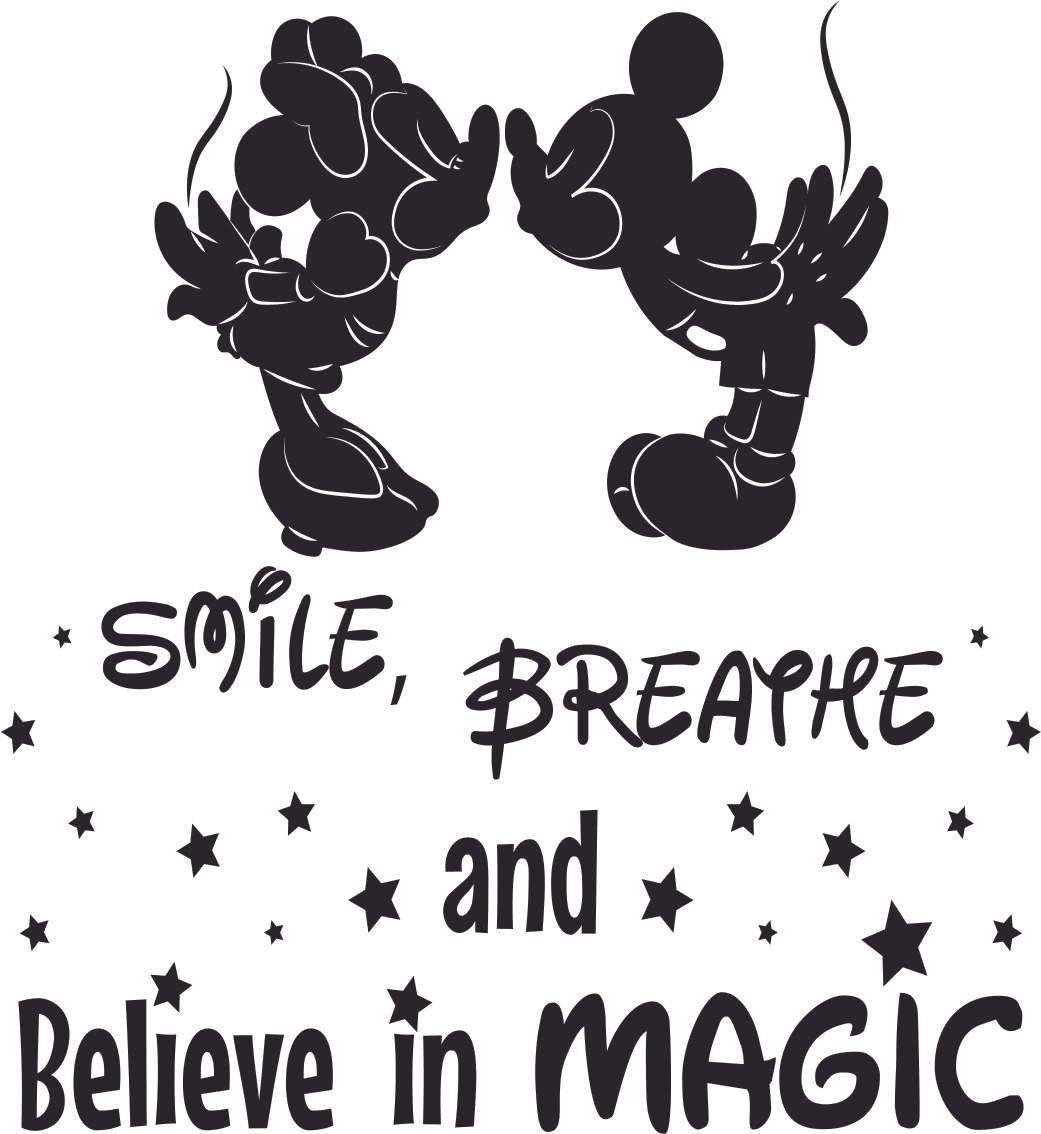 Smile Prepare Believe In Magic Mouse Couple Cartoon Character Quotes ...