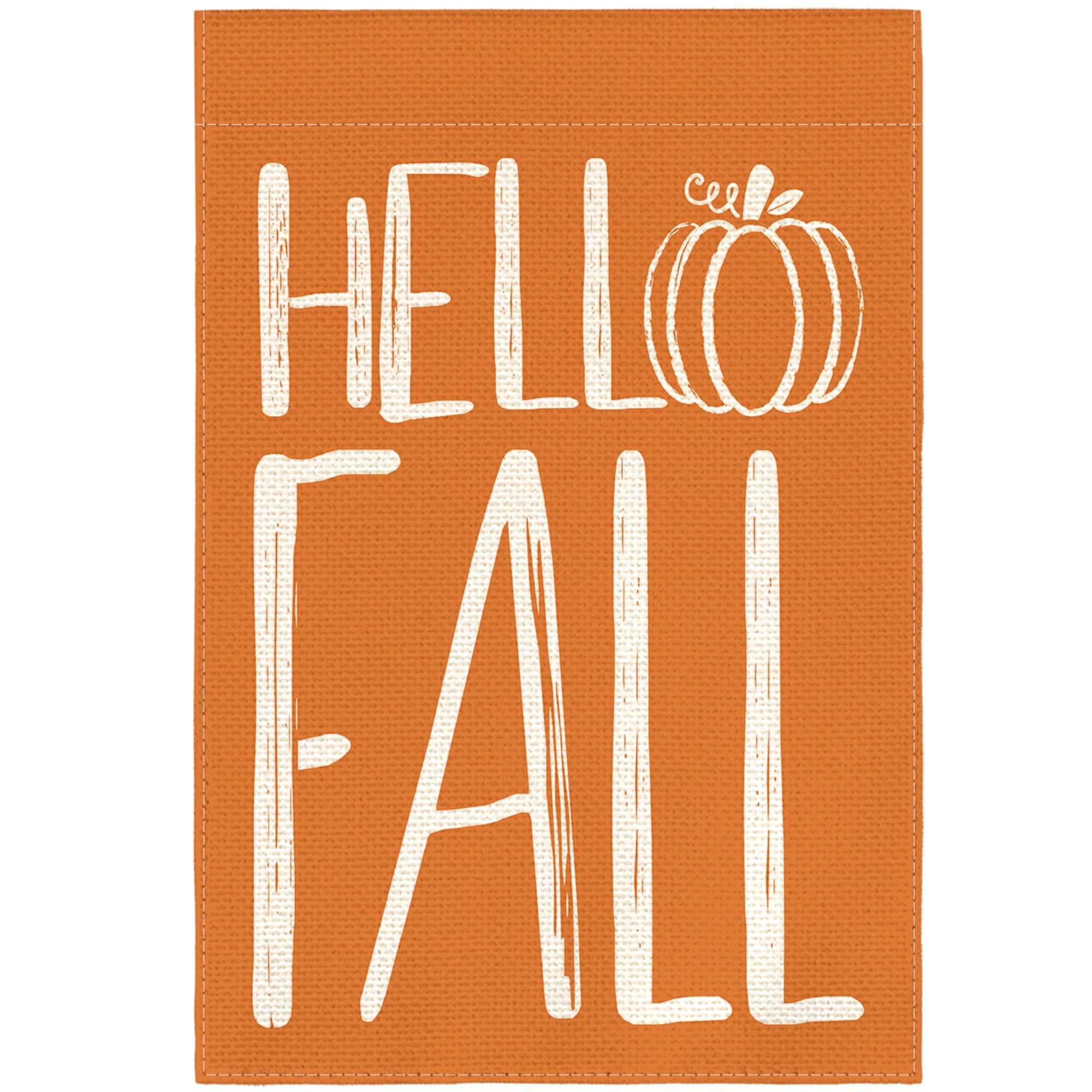 Smile Pumpkin Hello Fall Garden Flag 12 x 18 inch, Orange, Double Sided ...